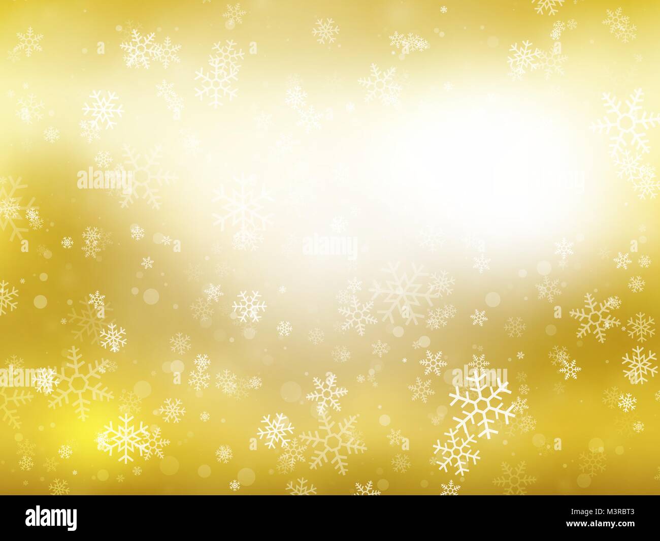 golden winter Christmas background with snowflakes Stock Vector Image ...