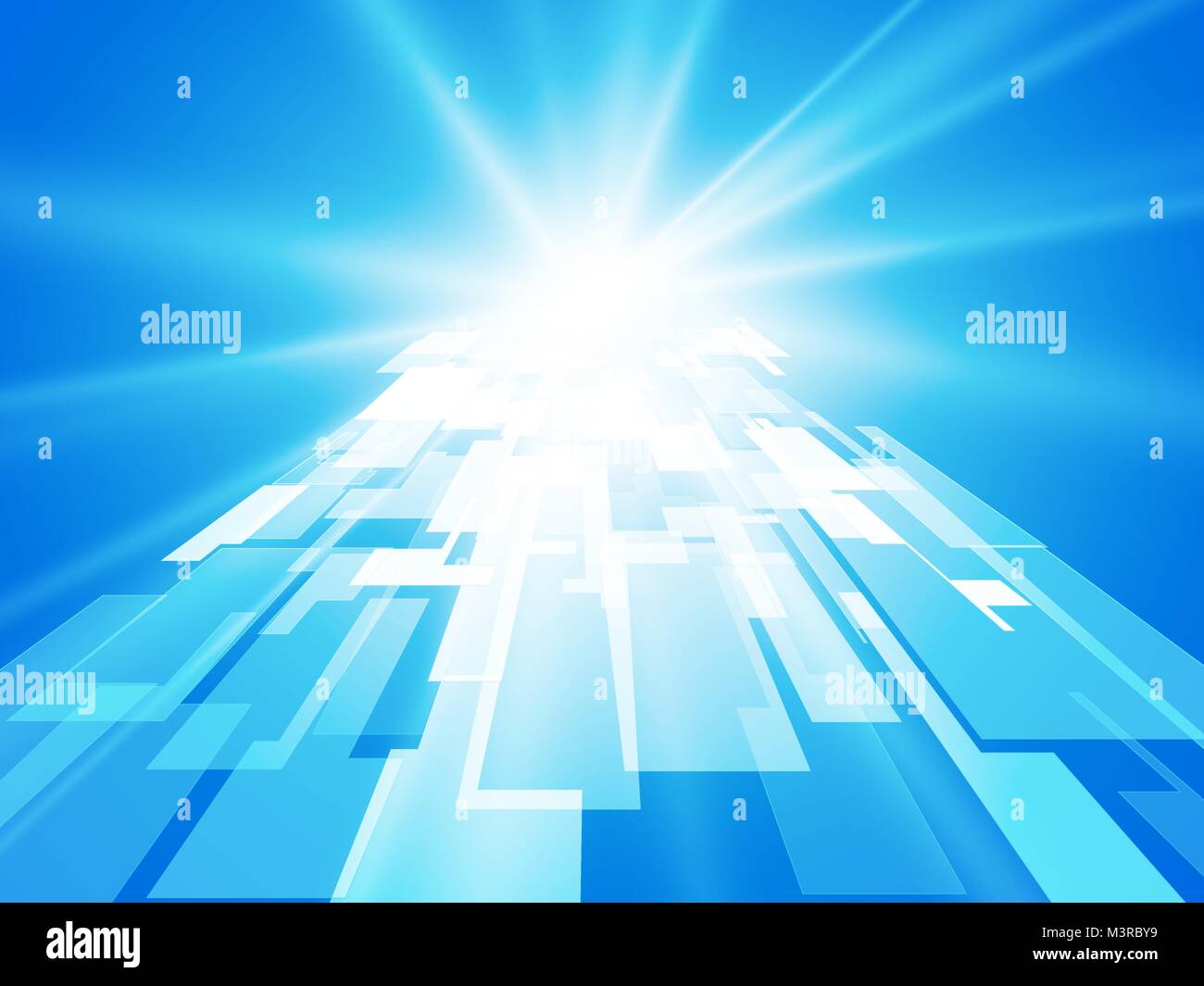abstract blue geometric perspective background Stock Vector Image & Art ...