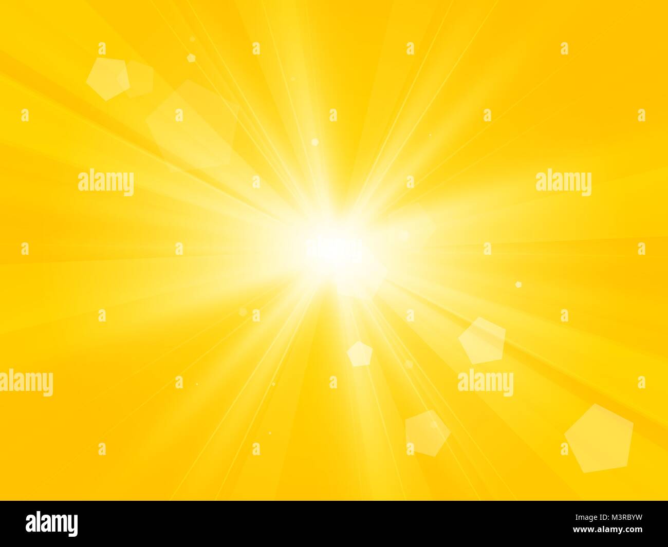 sun vector with lens flare yellow abstract background Stock Vector ...