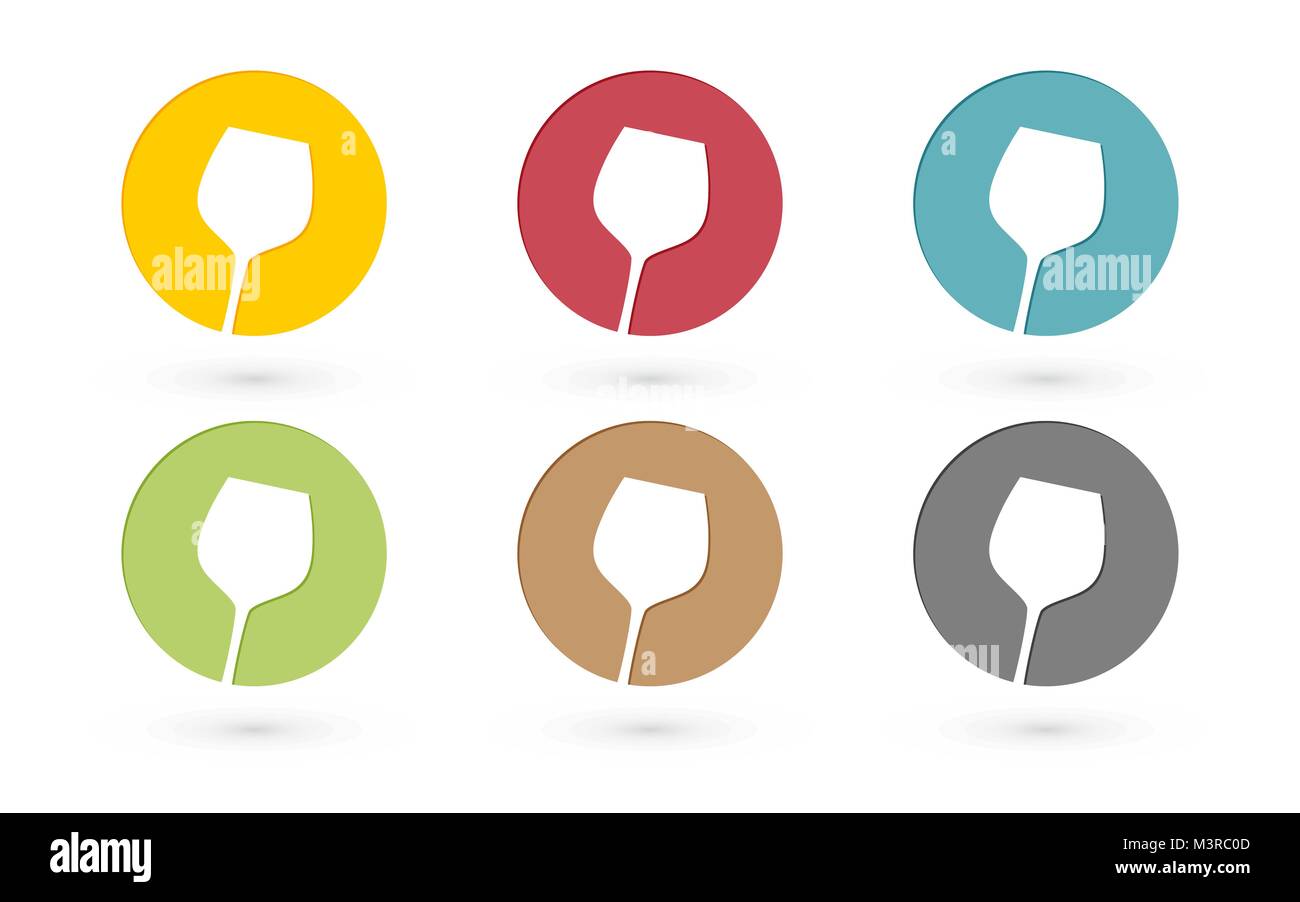 Glass wine icons in Stock Vector Images - Alamy