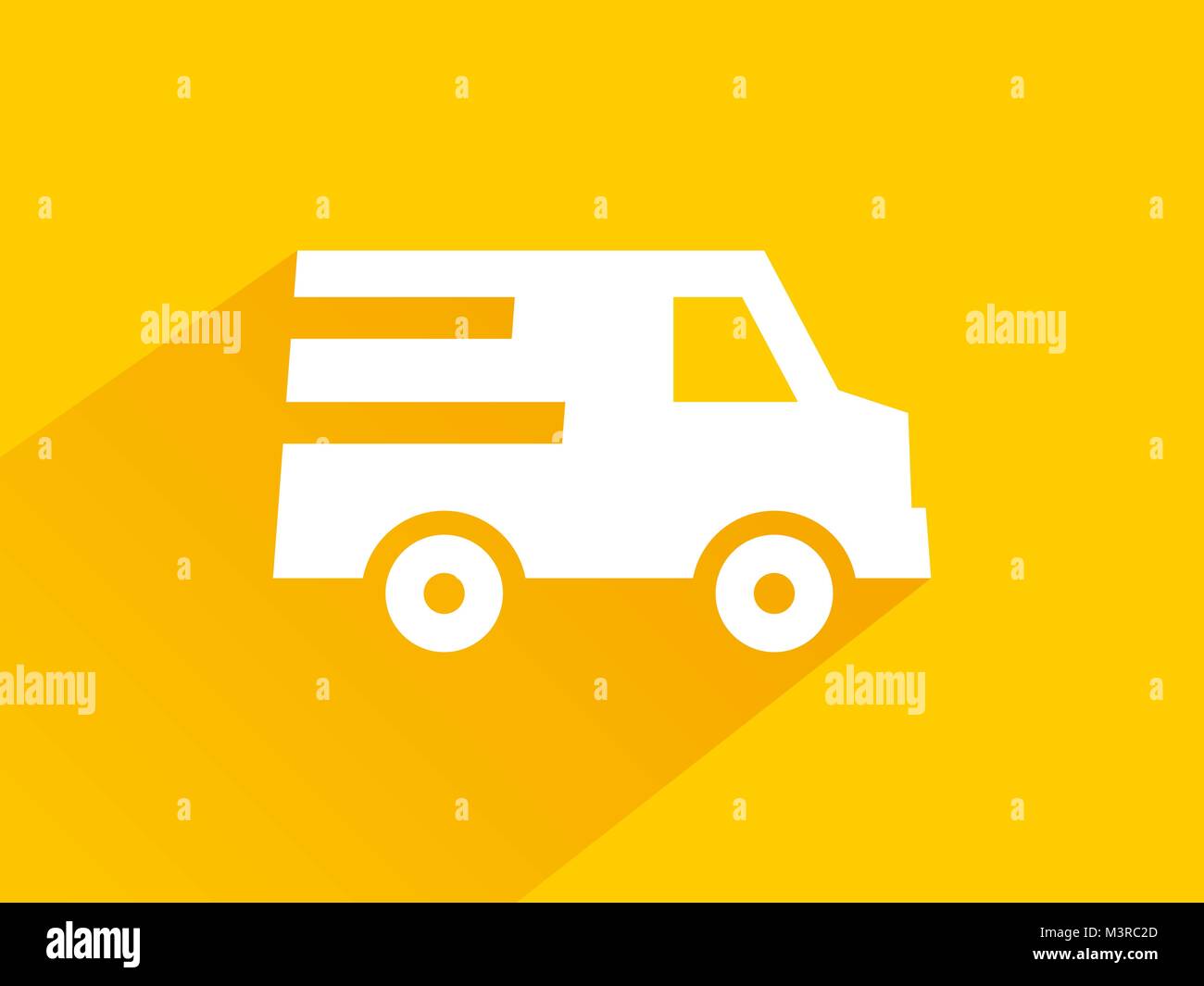 yellow icon free quick delivery with long shadows Stock Vector Image ...