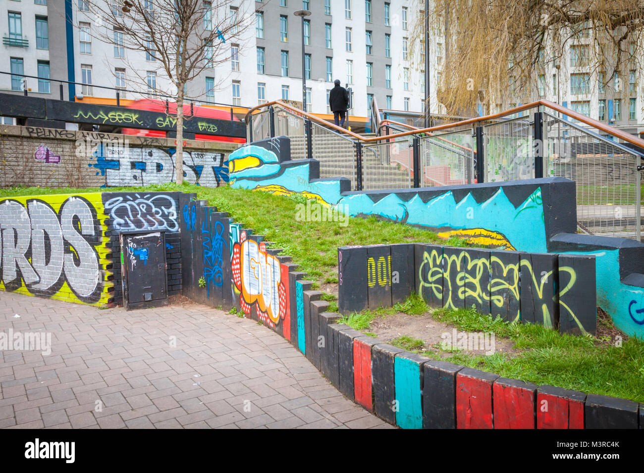 Painted and graffiti walls in Stokes croft bristol uk Stock Photo - Alamy