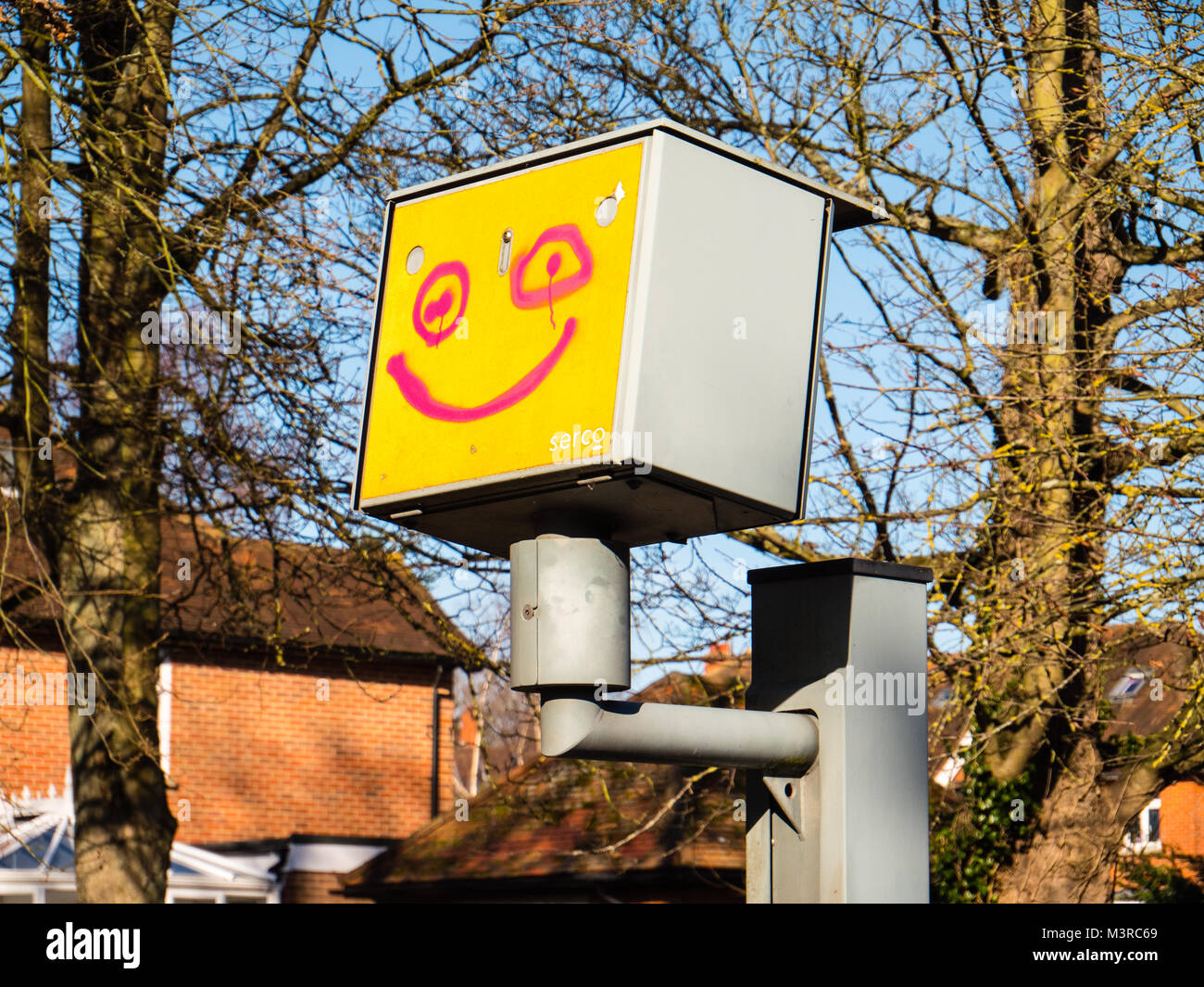 Smiley Face, Speed Camera, Caversham, Reading, Berkshire, England Stock ...