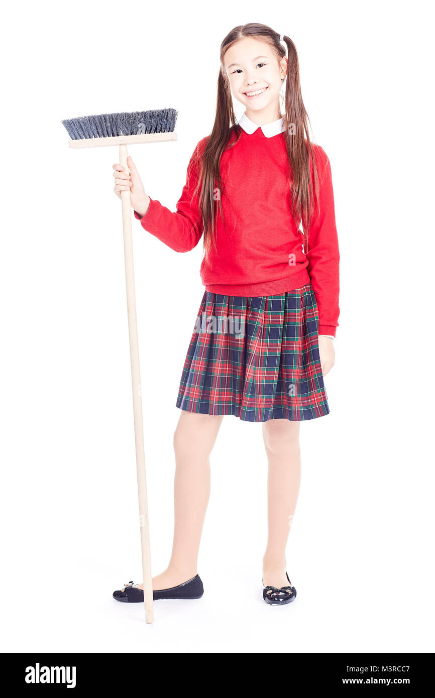 Child sweeping school hi-res stock photography and images - Alamy