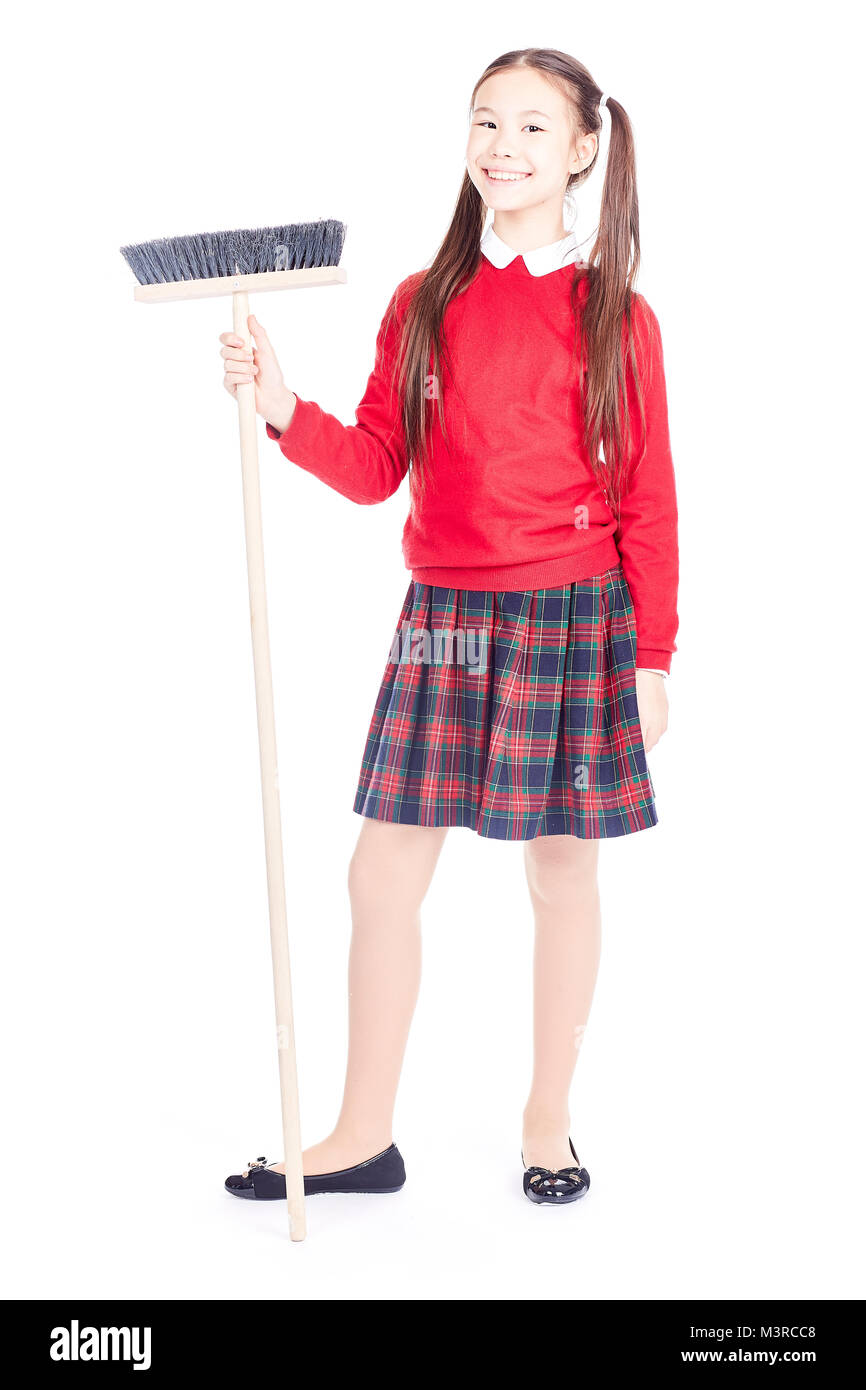 Child sweeping school hi-res stock photography and images - Alamy