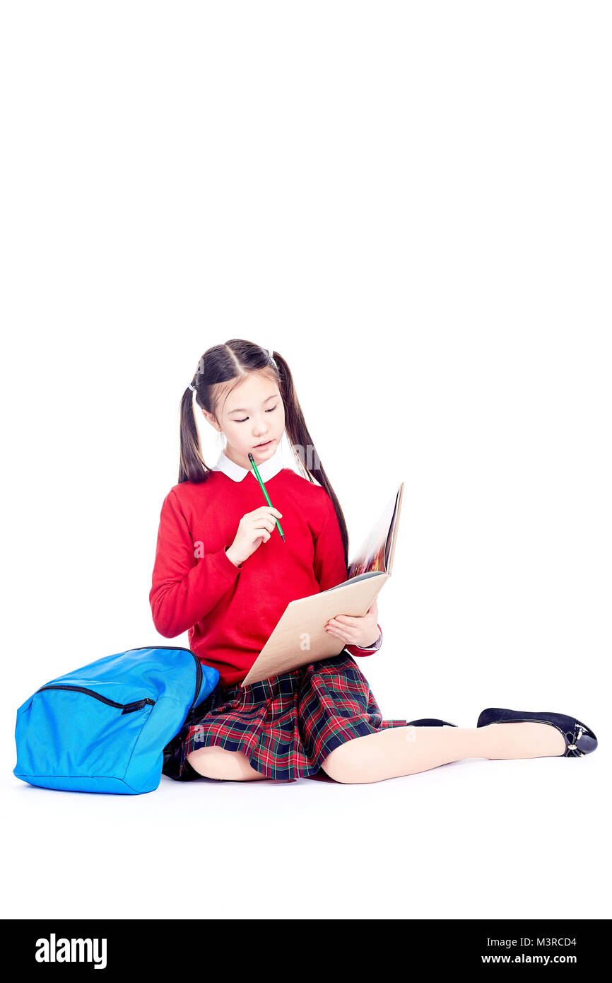 Asian student doing homework Stock Photo - Alamy
