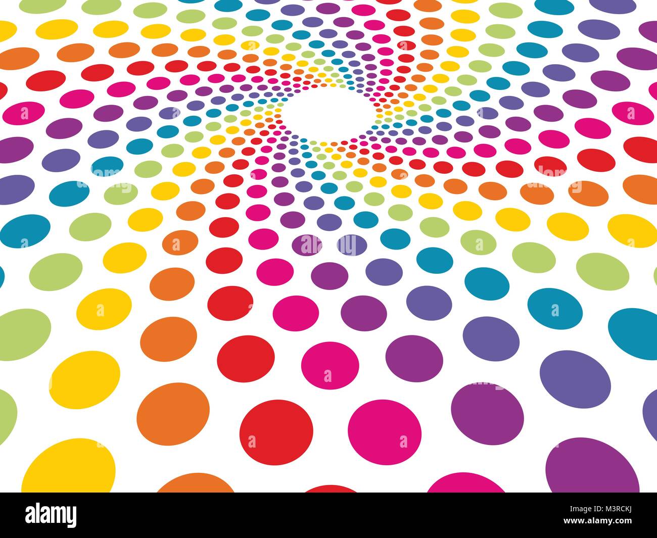 circular background composed of colorful dots in perspective Stock ...
