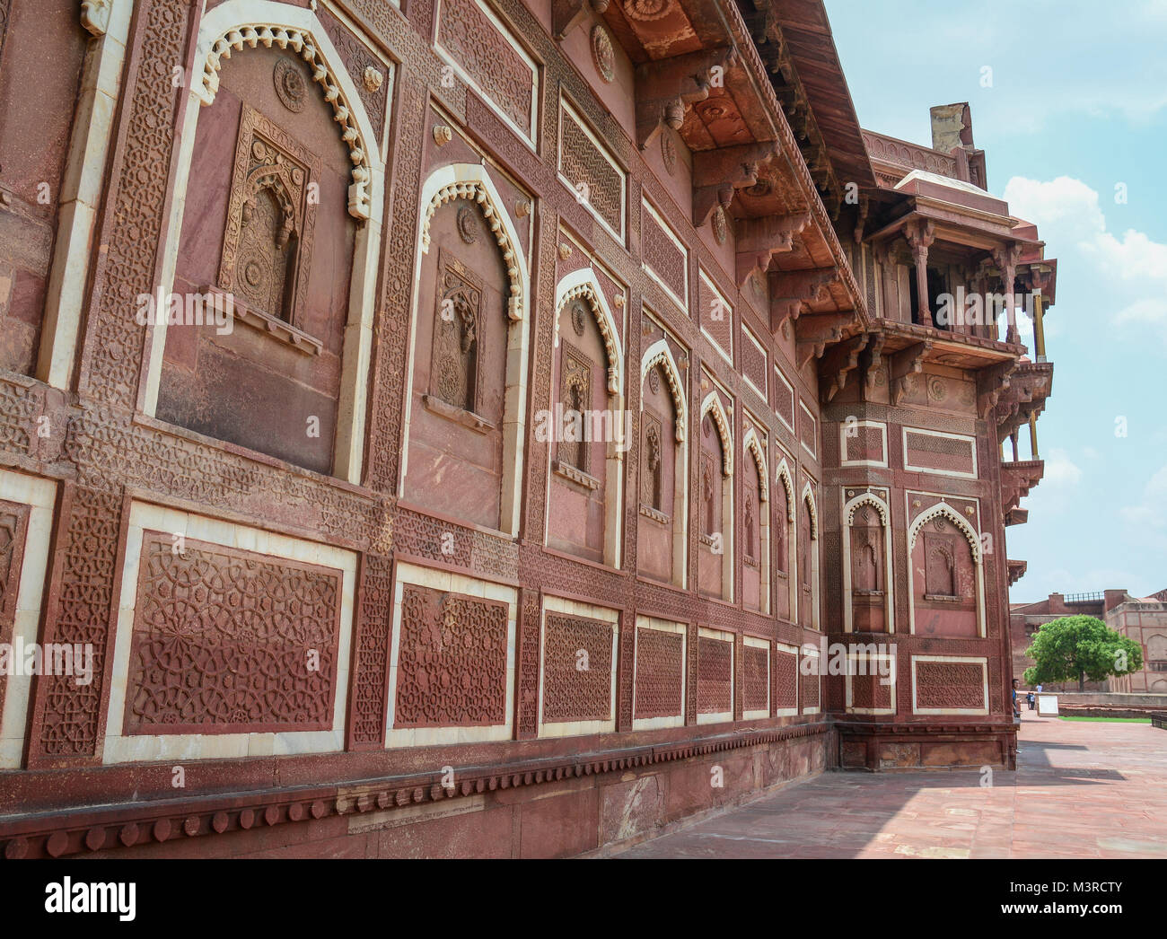 Main building of Agra Fort in Agra, India. The fort was main residence ...