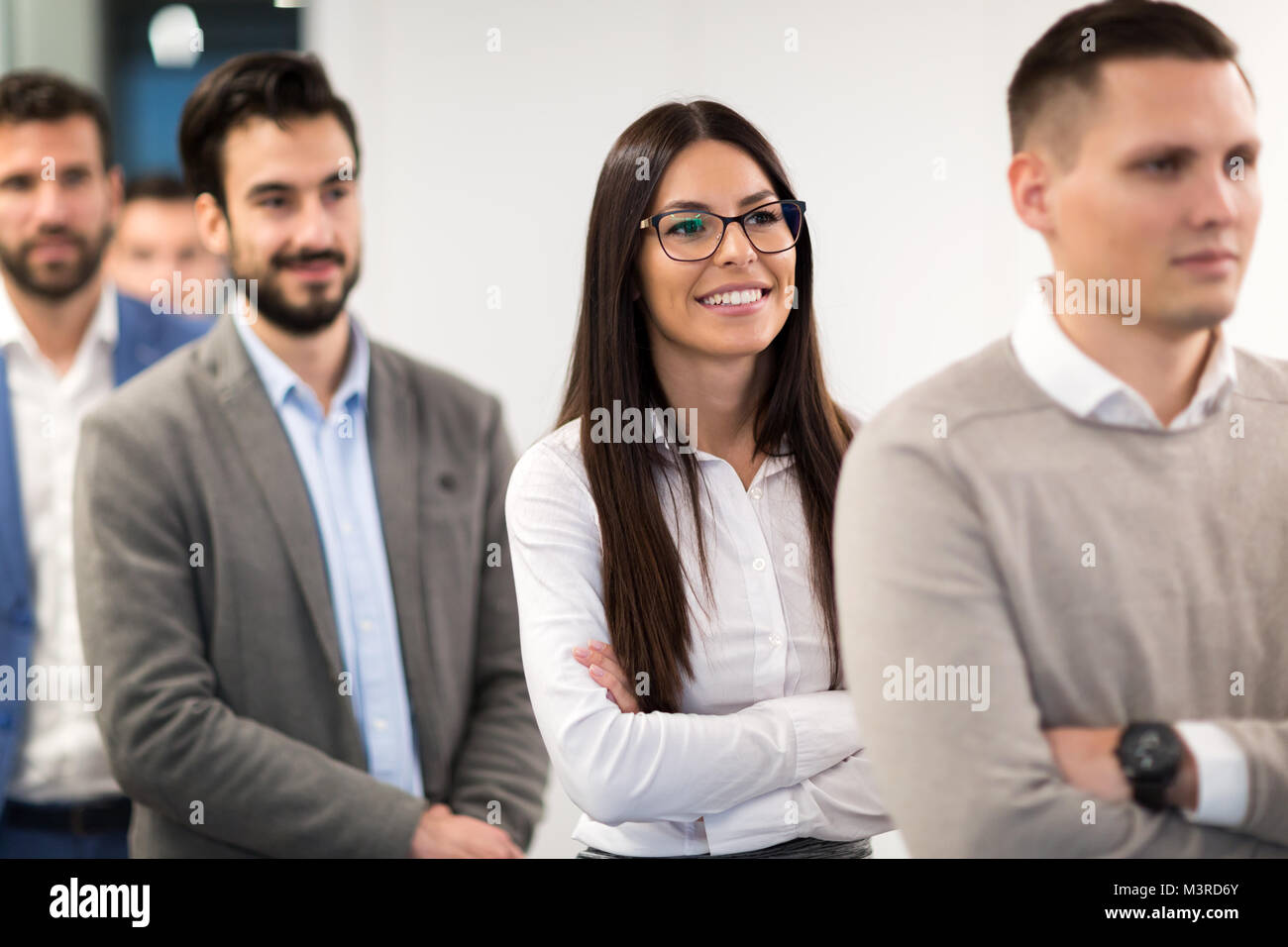 Portrait friendly business team posing hi-res stock photography and ...
