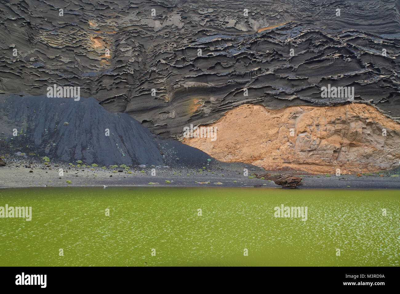 Lanzarote Volcano Crater Green Lagoon High Resolution Stock Photography ...