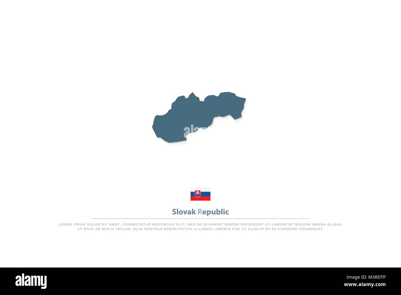 Slovak Republic isolated map and official flag icon. vector Slovak ...