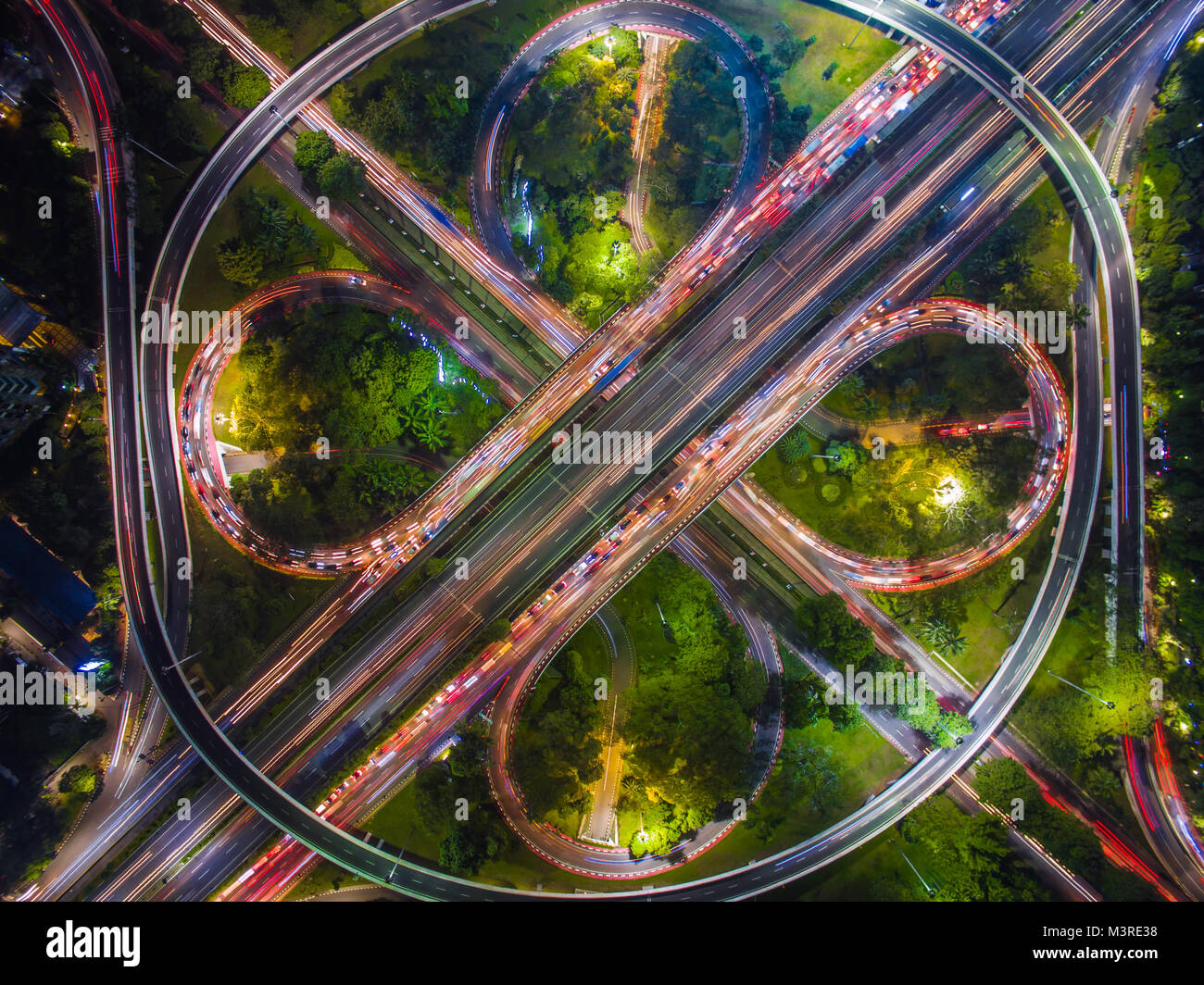 Semanggi bridge Jakarta at night Stock Photo - Alamy