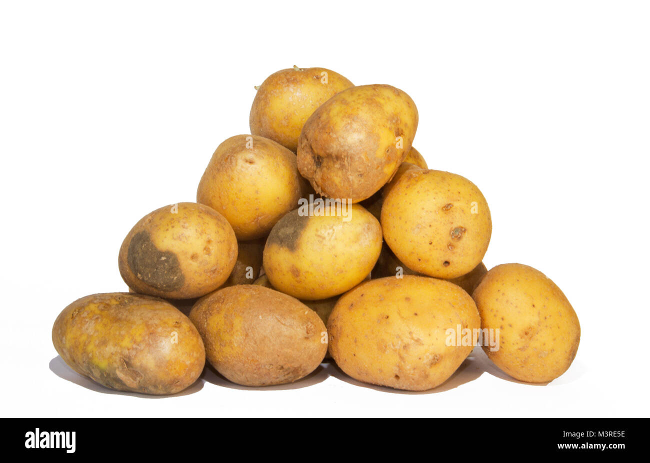 A heap of potatoes, isolated on a white background Stock Photo - Alamy