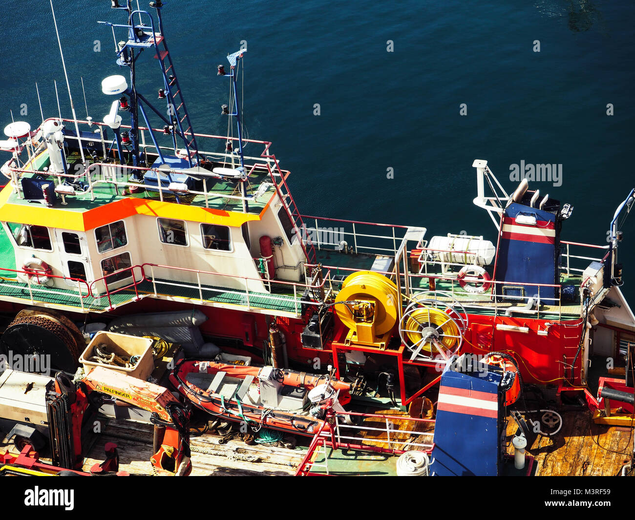 Fisherboat in harbour Stock Photo - Alamy