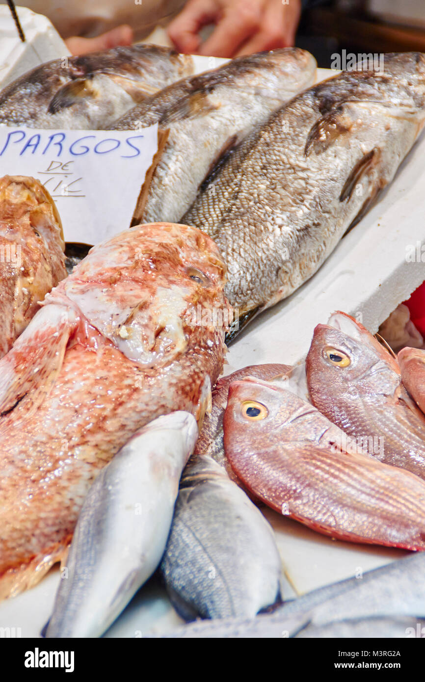 Málaga, Atarazanas market hall, fresh fish Stock Photo - Alamy