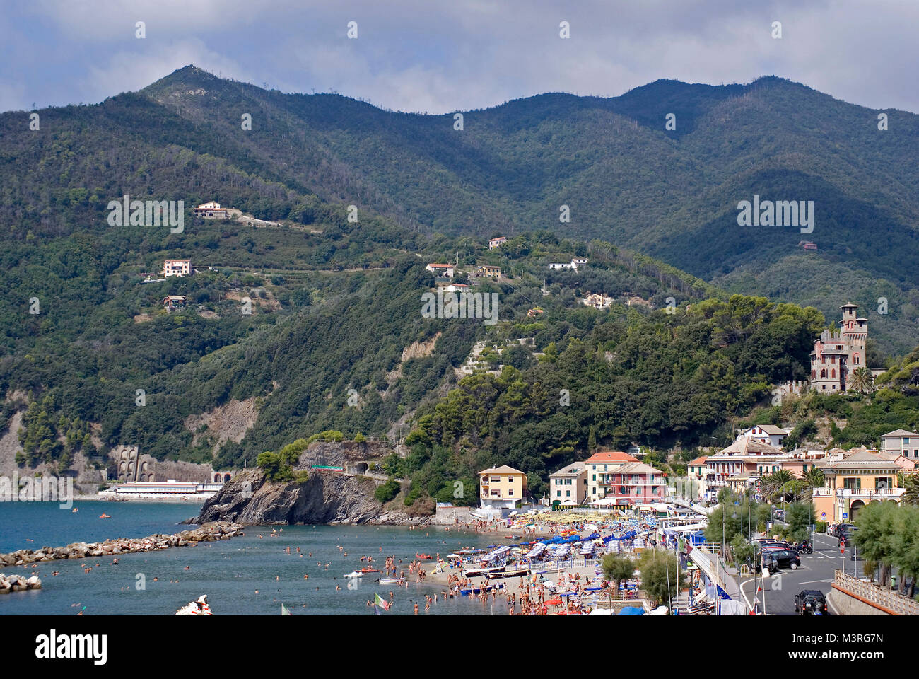 The town of Moneglia on the Italian Riviera Stock Photo - Alamy
