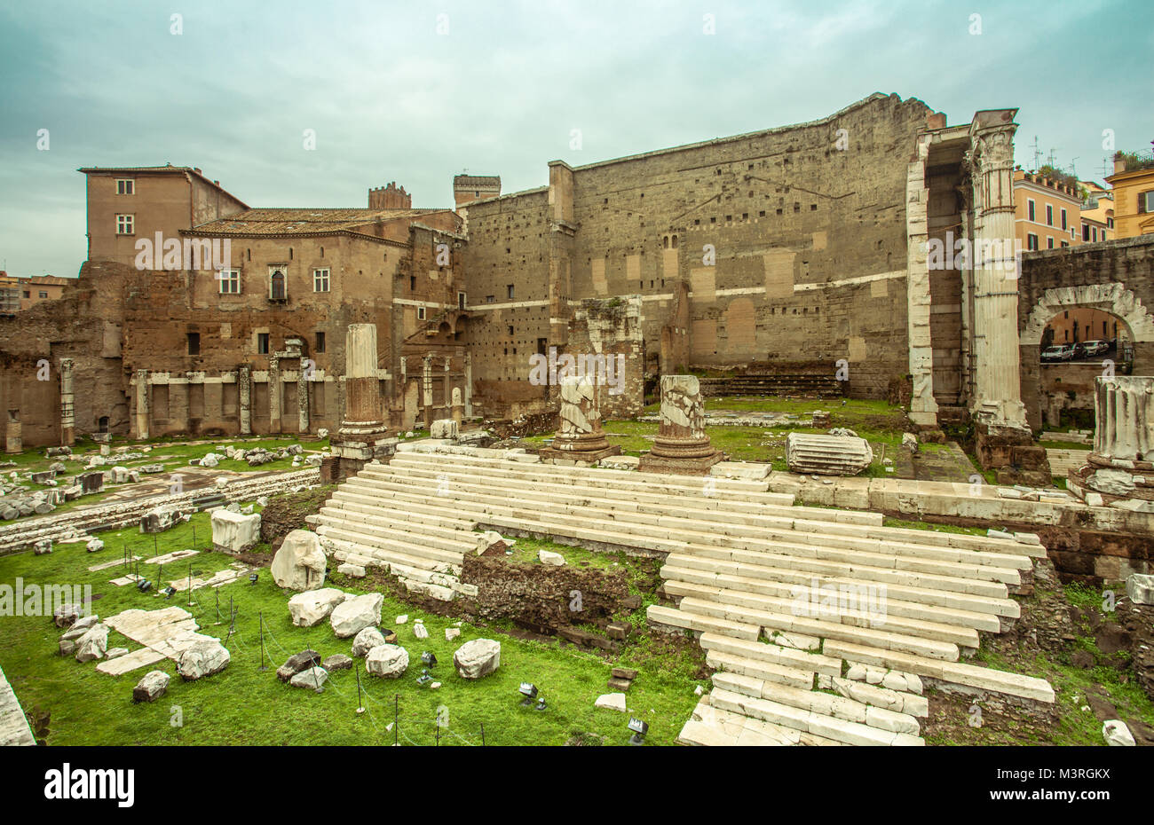 the Roman ruins Forum of Augustus The Temple of Mars Ultor Rome Italy ...