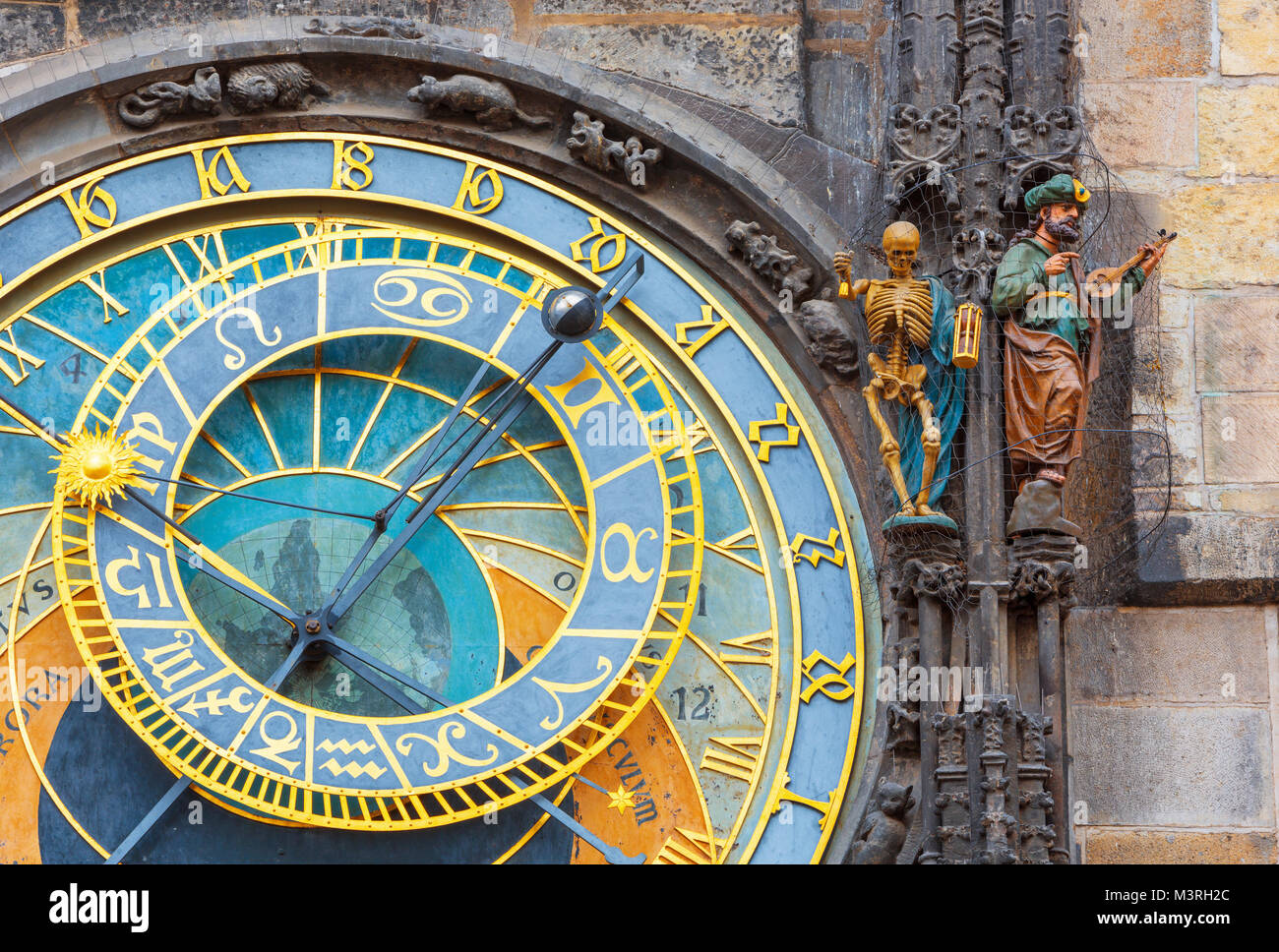 Prague city center city hall famous clock tower hi-res stock ...