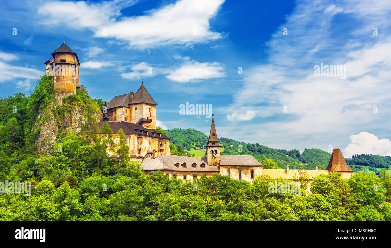 Beautiful castle Oravsky hrad - Orava castle in Oravsky Podzamok ...
