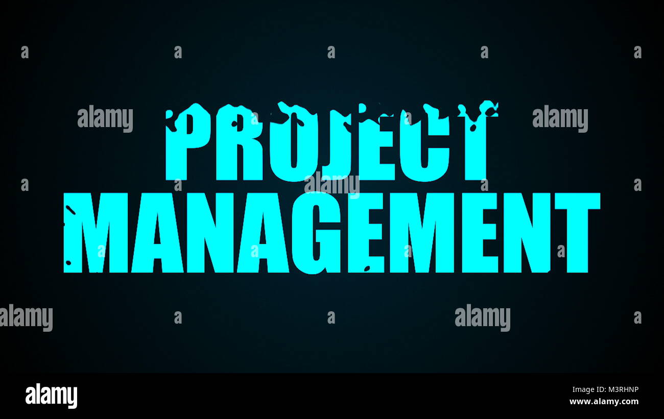 Project Management text. Abstract background. Digital 3d rendering ...