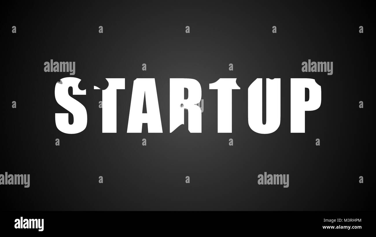 Startup text. Abstract background. Digital 3d rendering Stock Photo - Alamy