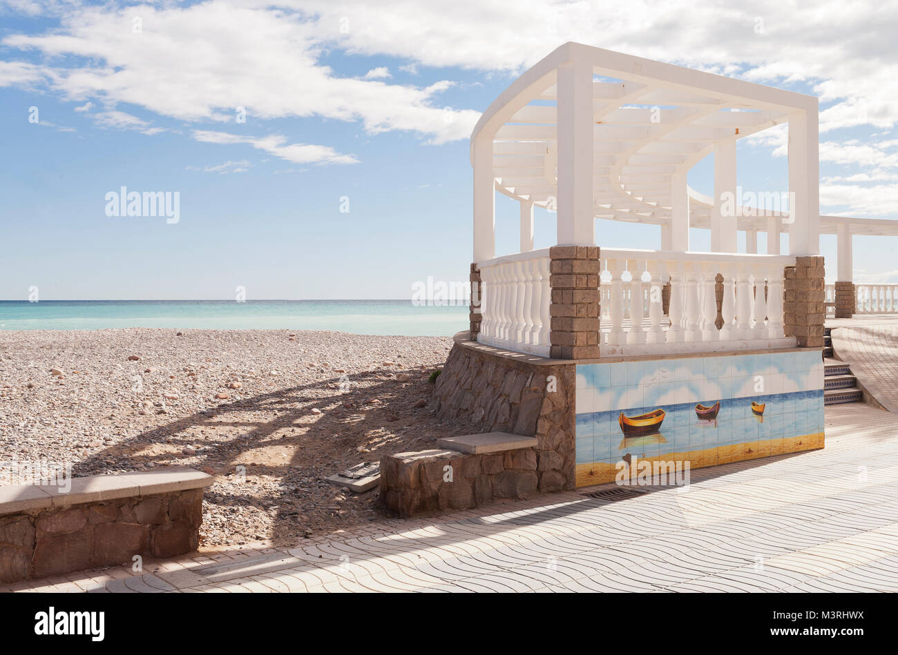 Gazebo at Moncofa beach, Spain Stock Photo - Alamy