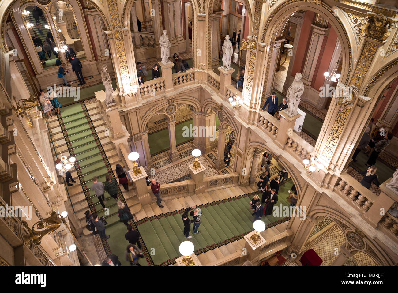 VIENNA, AUSTRIA - FEBRUARY, 2018: Interior of Vienna State Opera with ...