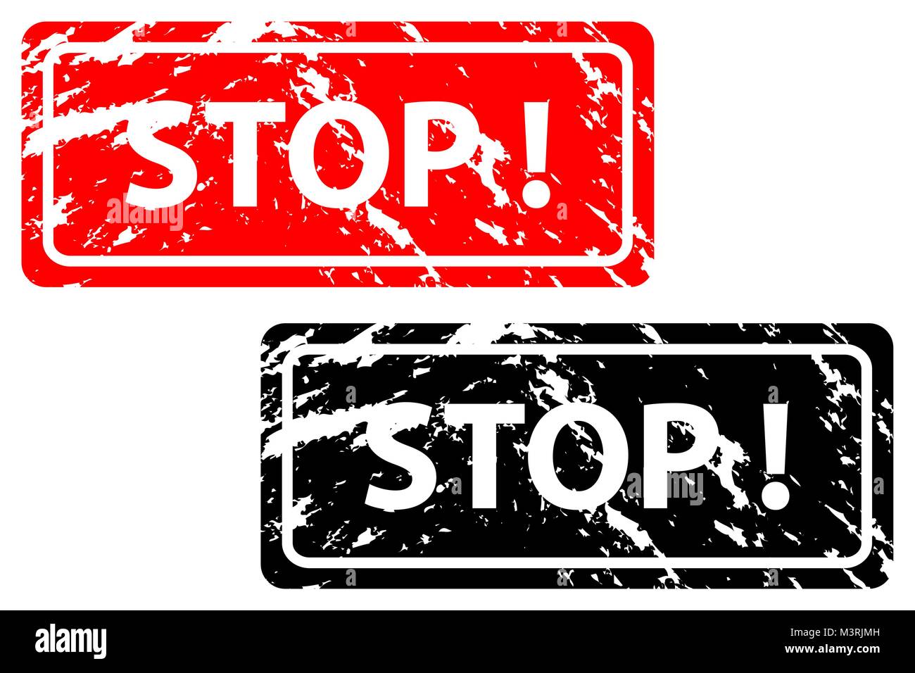 Stamp stop - vector set - black and red Stock Vector Image & Art - Alamy