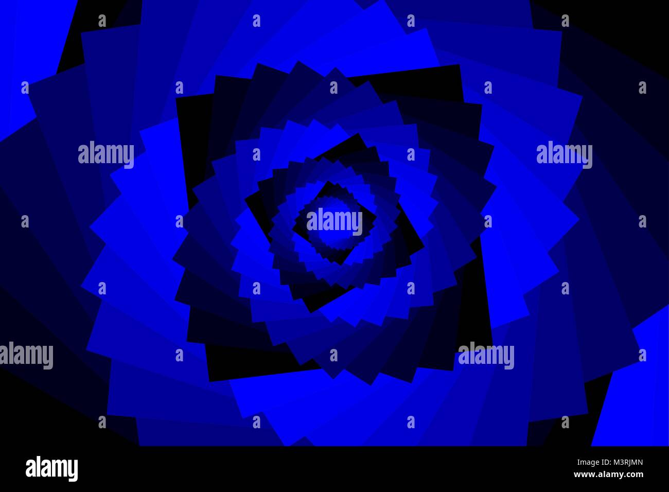 Spiral of rotating squares - blue background, Spiral from squares ...