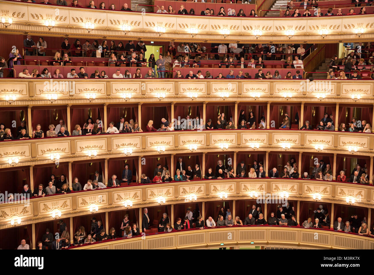 VIENNA, AUSTRIA - FEBRUARY, 2018: Interior of the Vienna State Opera ...