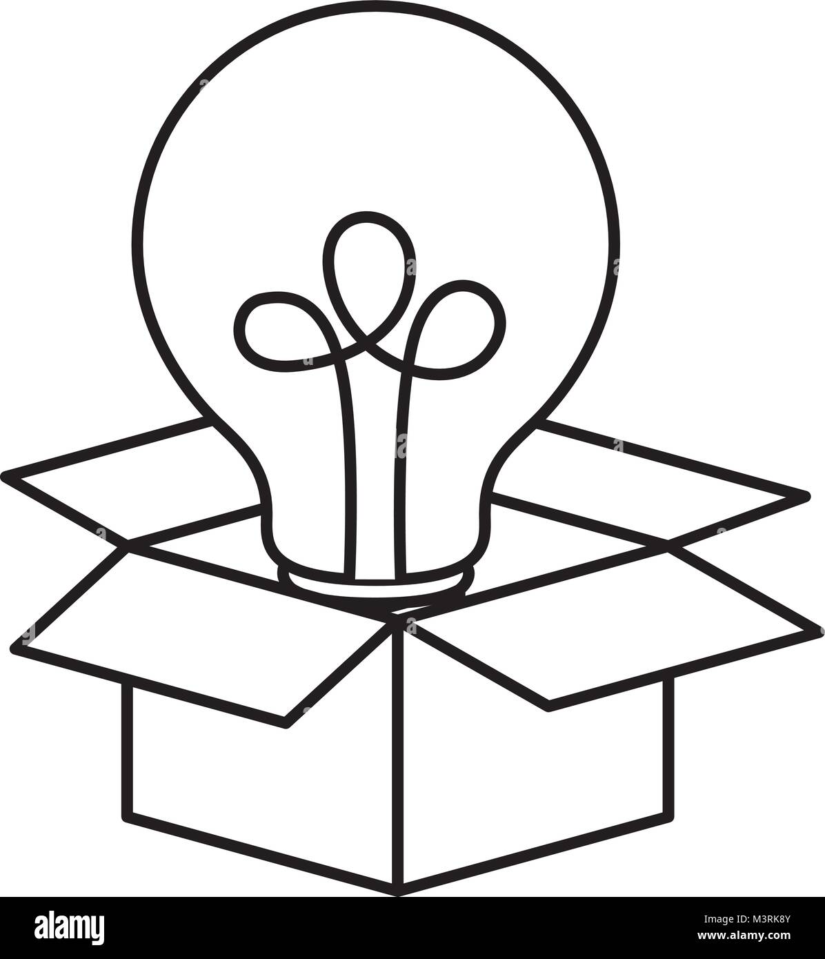 box with bulb light isolated icon Stock Vector Image & Art - Alamy