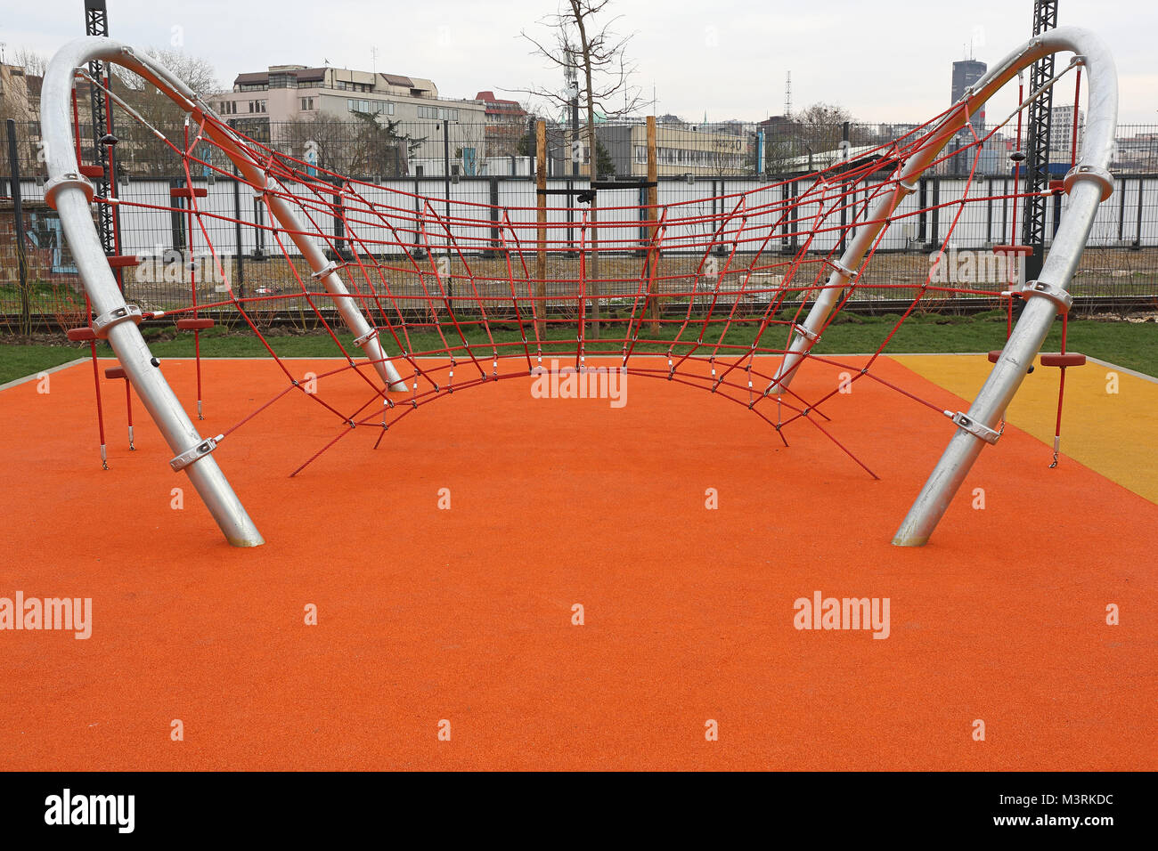 Climbing Net at Colourful Playground For Children Stock Photo - Alamy