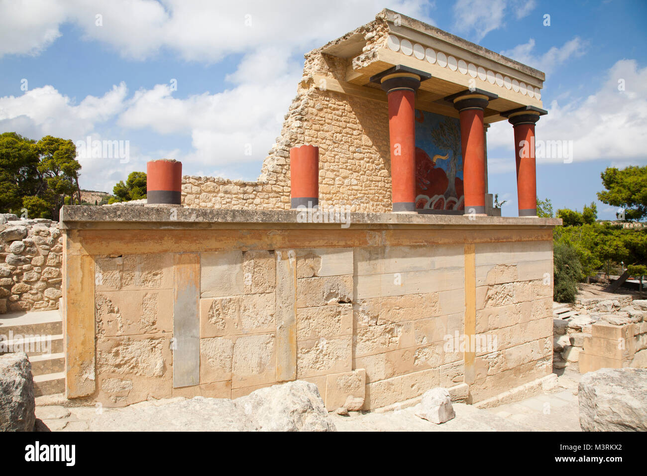 North entrance, north pillar hall, Knossos palace archaeological site ...