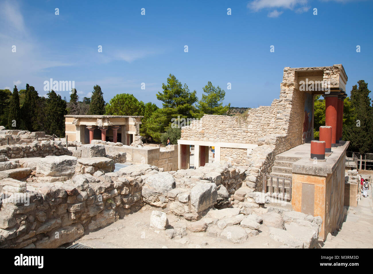 View with the North pillar hall and the Halls of lustral basin, Knossos ...
