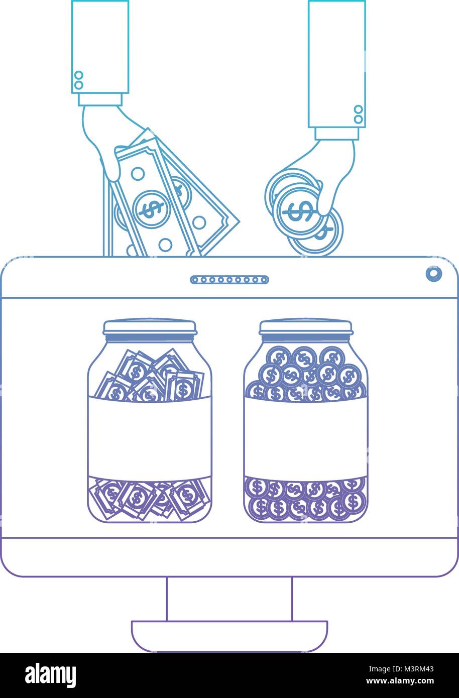 Donation money computer Stock Vector Images - Alamy