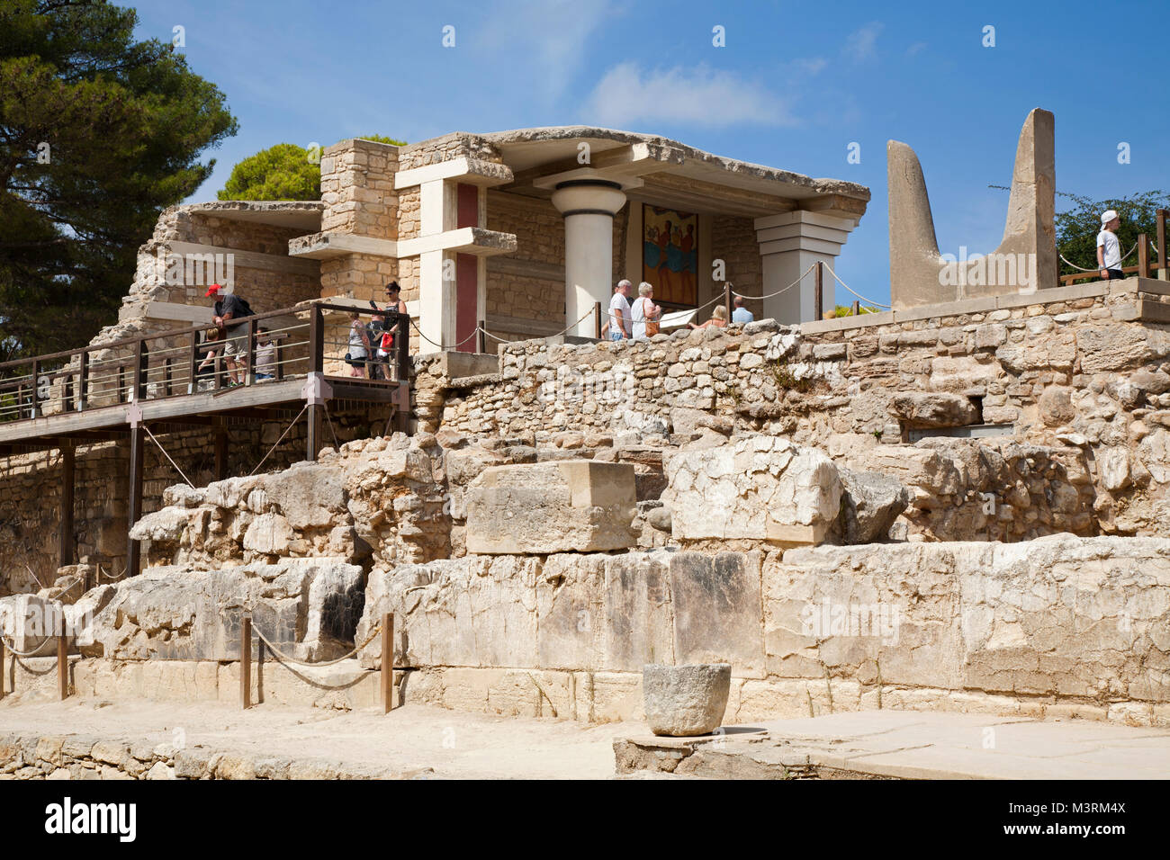 South facade and Propylaeum with Horns of consecration symbol of Minoan ...