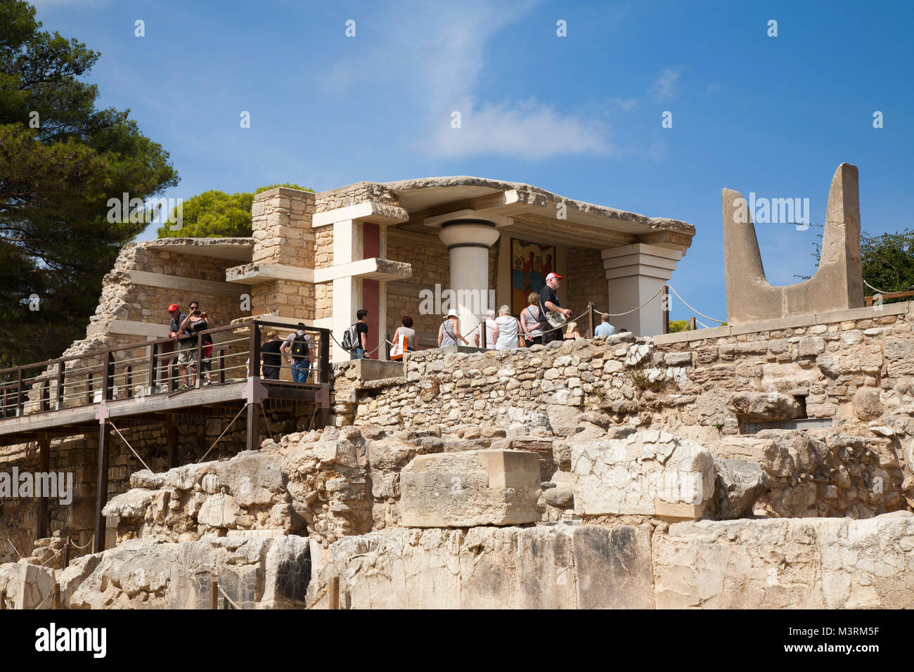 South facade and Propylaeum with Horns of consecration symbol of Minoan ...