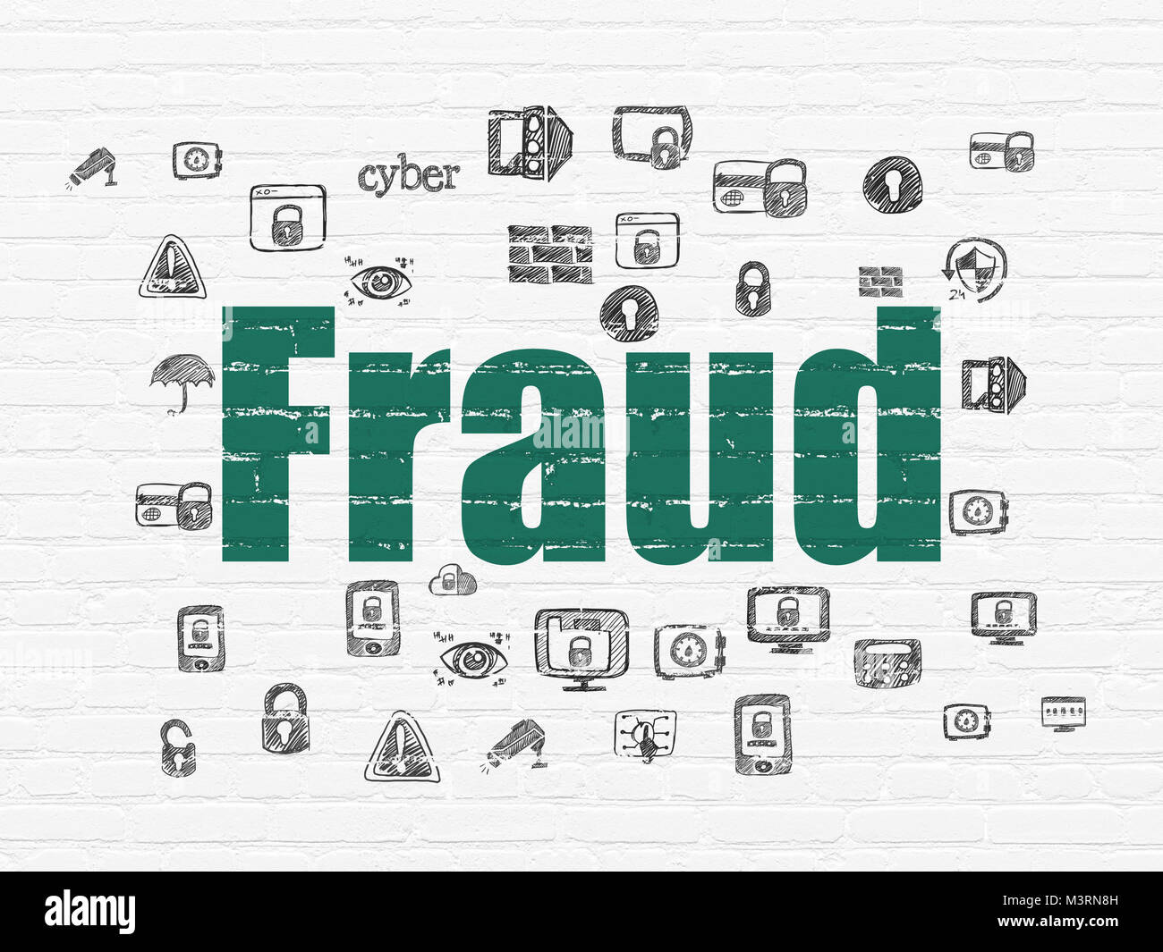 Protection concept: Fraud on wall background Stock Photo - Alamy