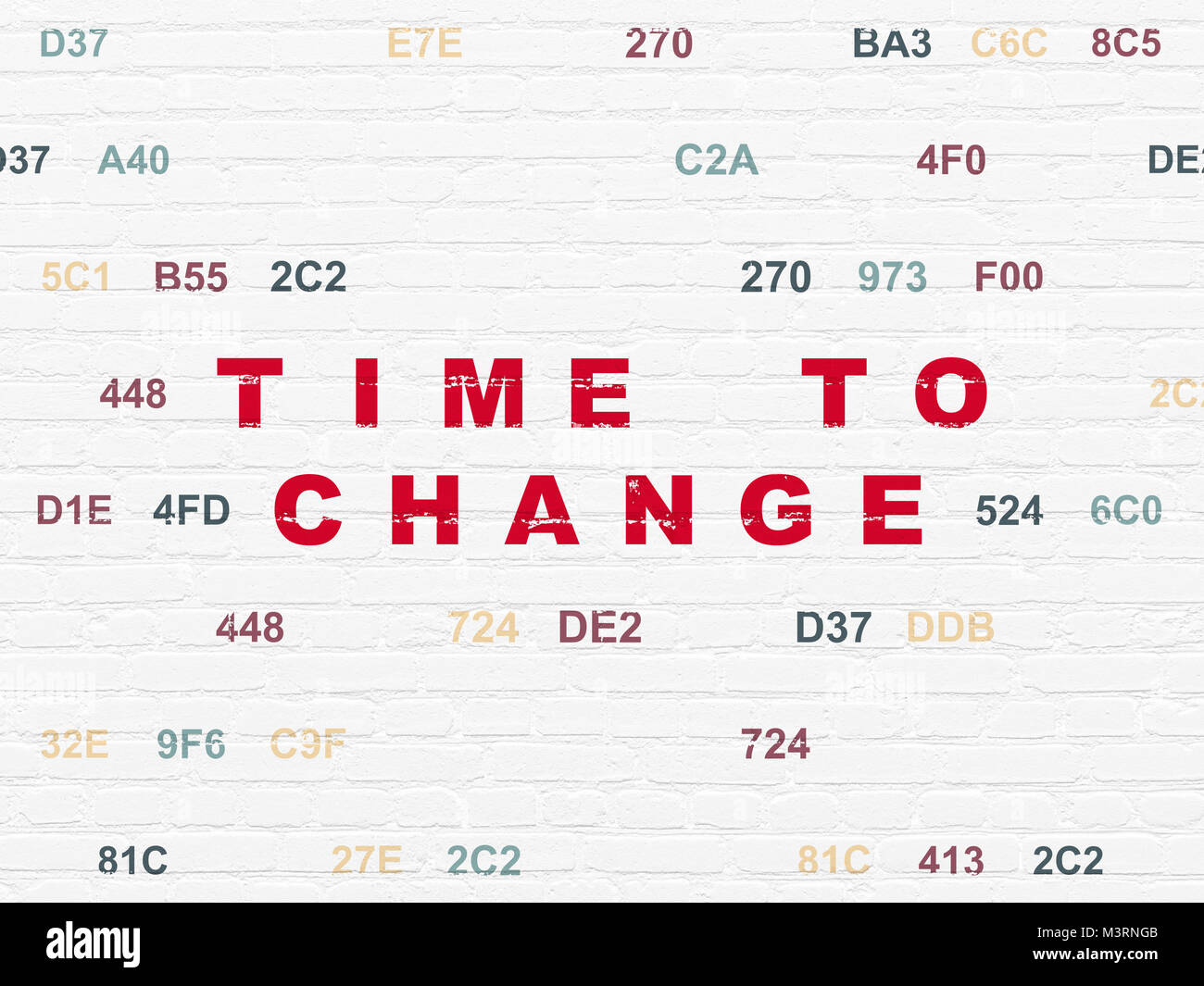 Time concept: Time to Change on wall background Stock Photo - Alamy