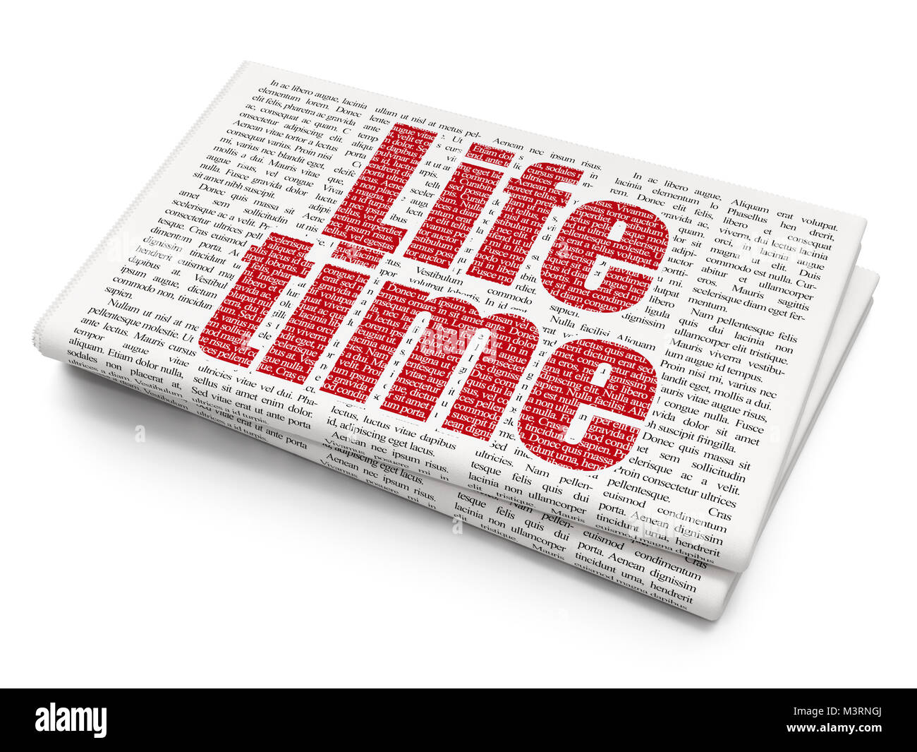 Timeline concept: Life Time on Newspaper background Stock Photo - Alamy