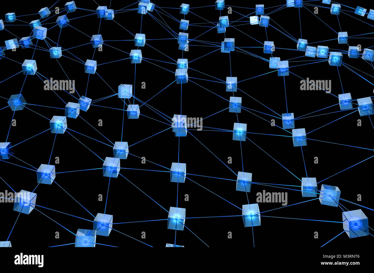 A Concept Showing A Grid Of Interconnected Blocks Of Data Depicting A