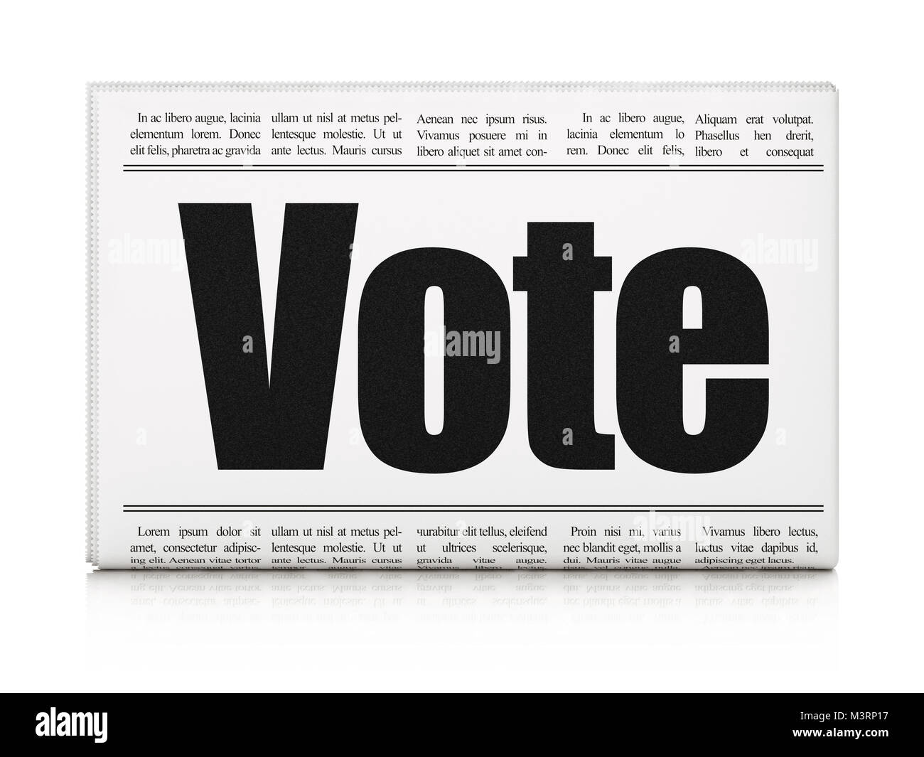 Politics concept: newspaper headline Vote Stock Photo - Alamy