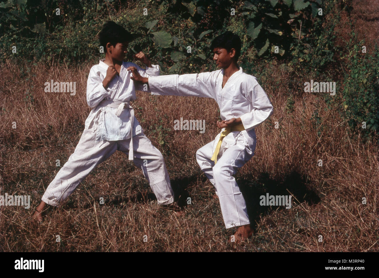 Child practicing martial arts hi-res stock photography and images - Alamy