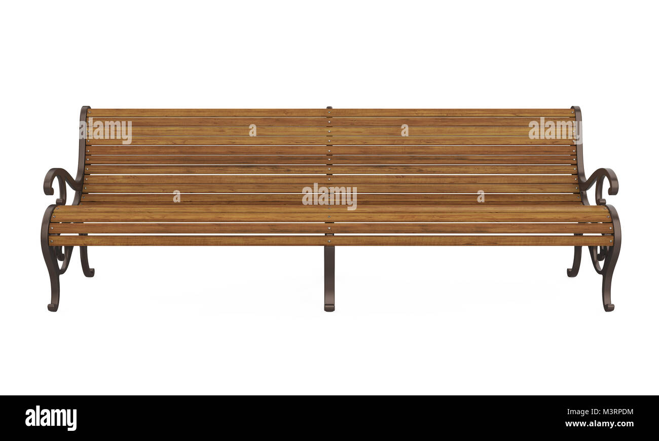 Wooden Park Bench Isolated Stock Photo - Alamy
