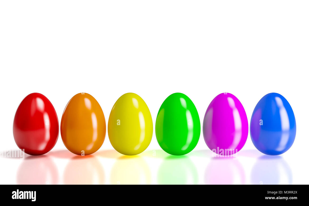colorful easter eggs 3d rendering image Stock Photo - Alamy