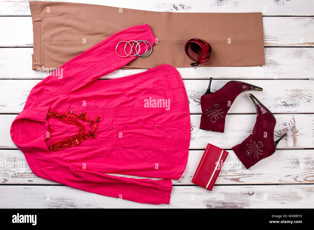 Set clothes blouse shoes hi-res stock photography and images - Alamy