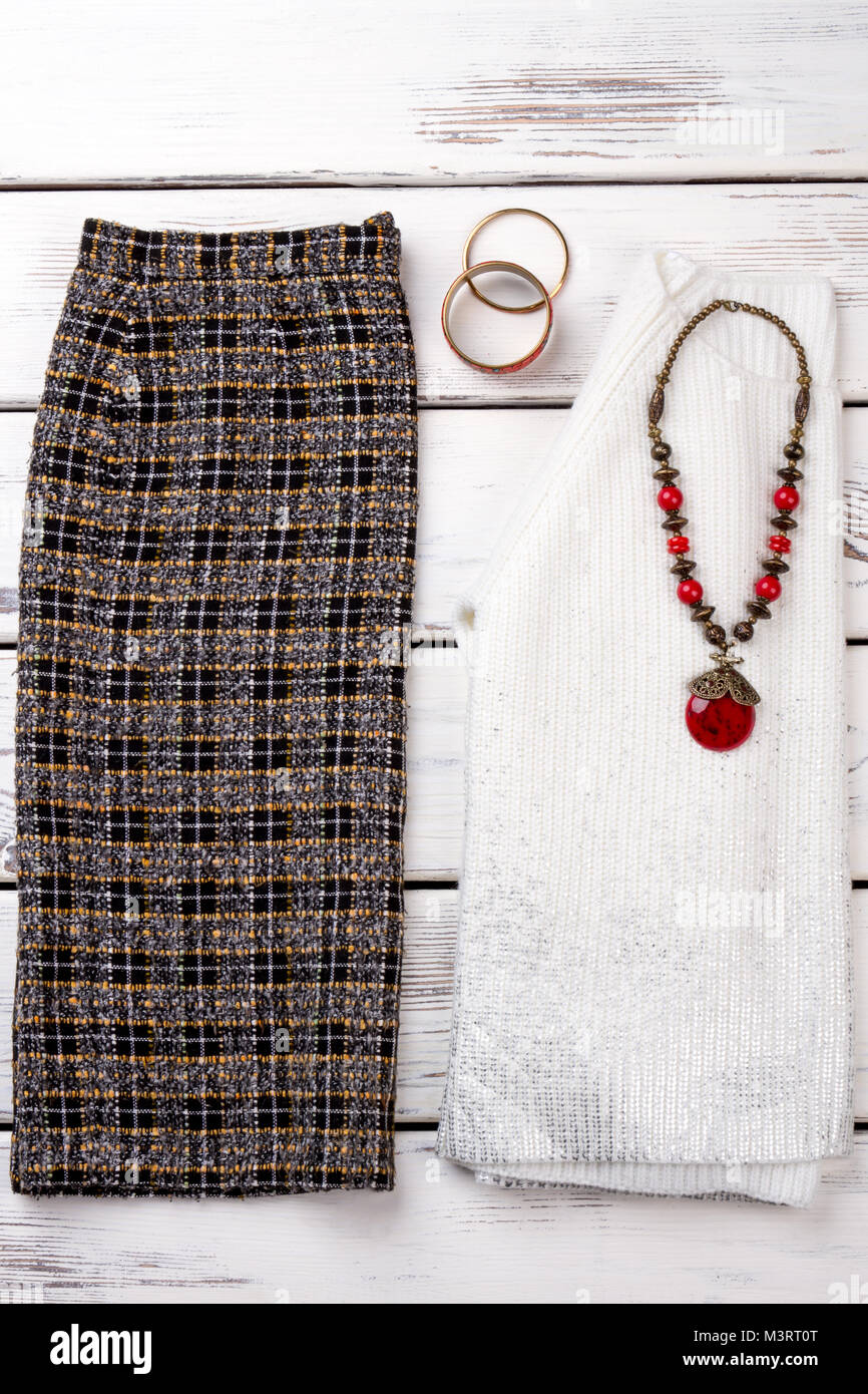 Female beautiful clothes and accessories set Stock Photo - Alamy