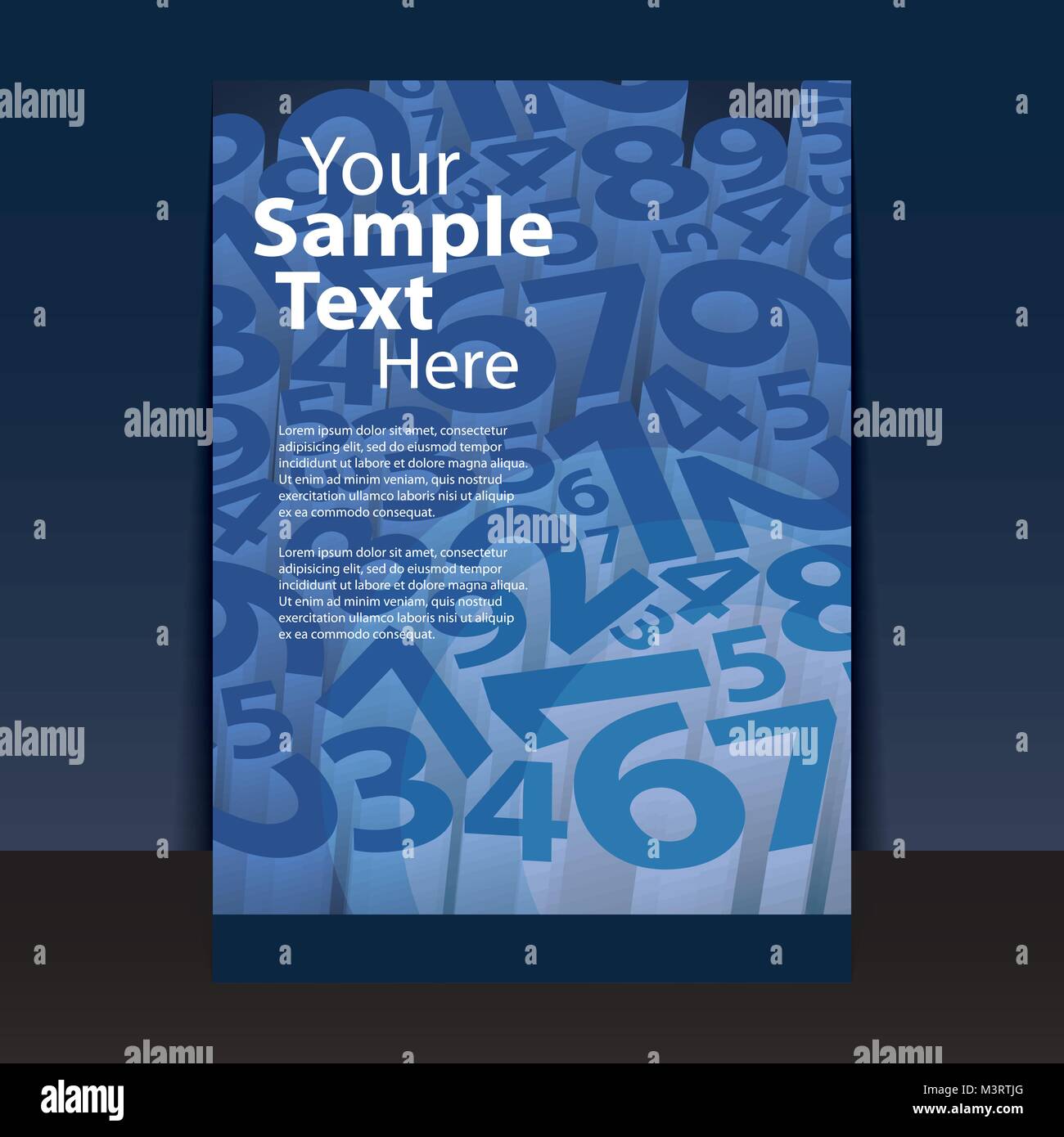 Blue Abstract Flyer or Cover with Numbers Design in Editable Vector ...