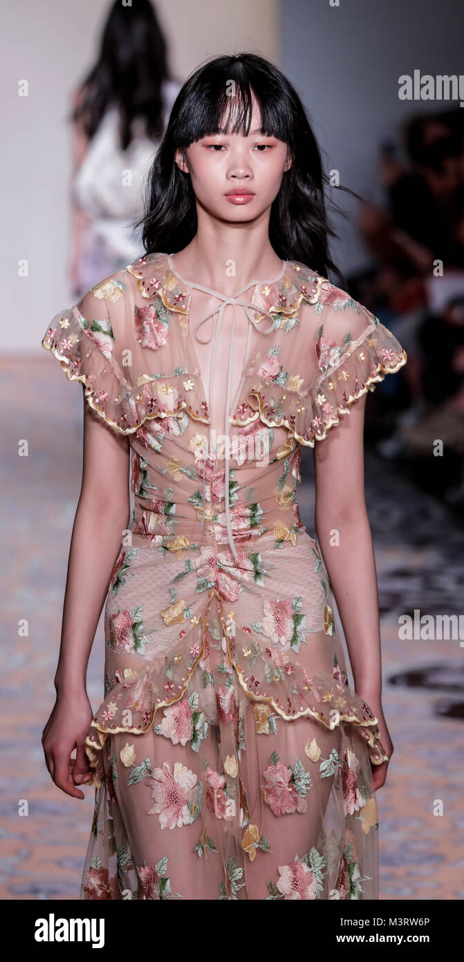 New York, United States. 10th Feb, 2018. A model walks runway for alice ...