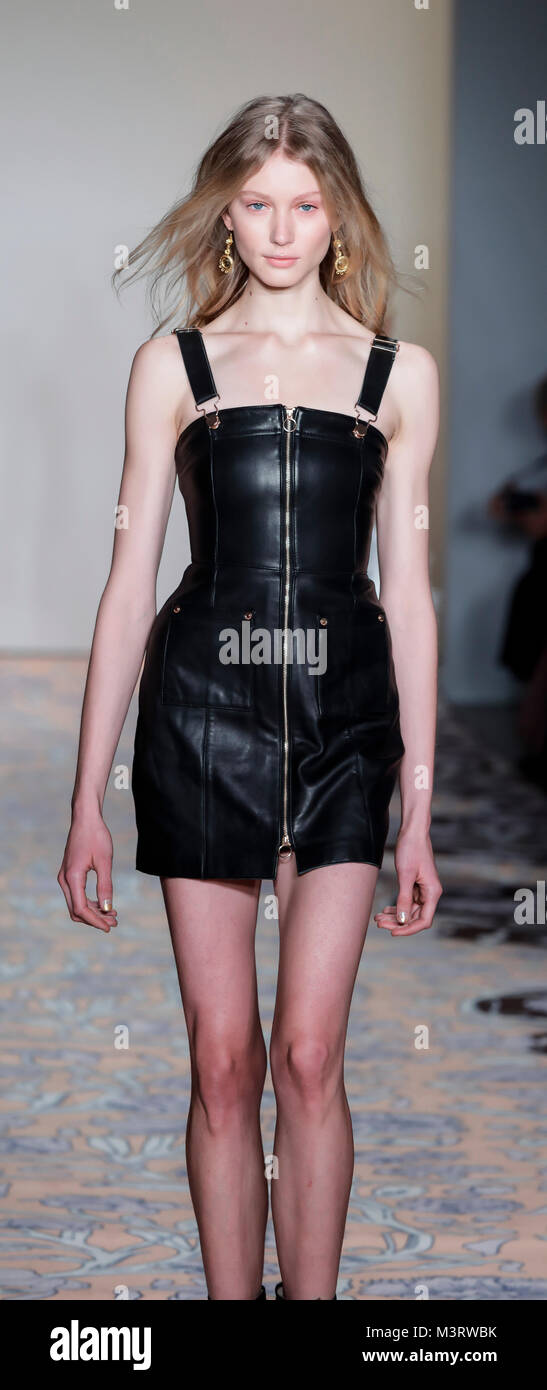 New York, United States. 10th Feb, 2018. A model walks runway for alice ...